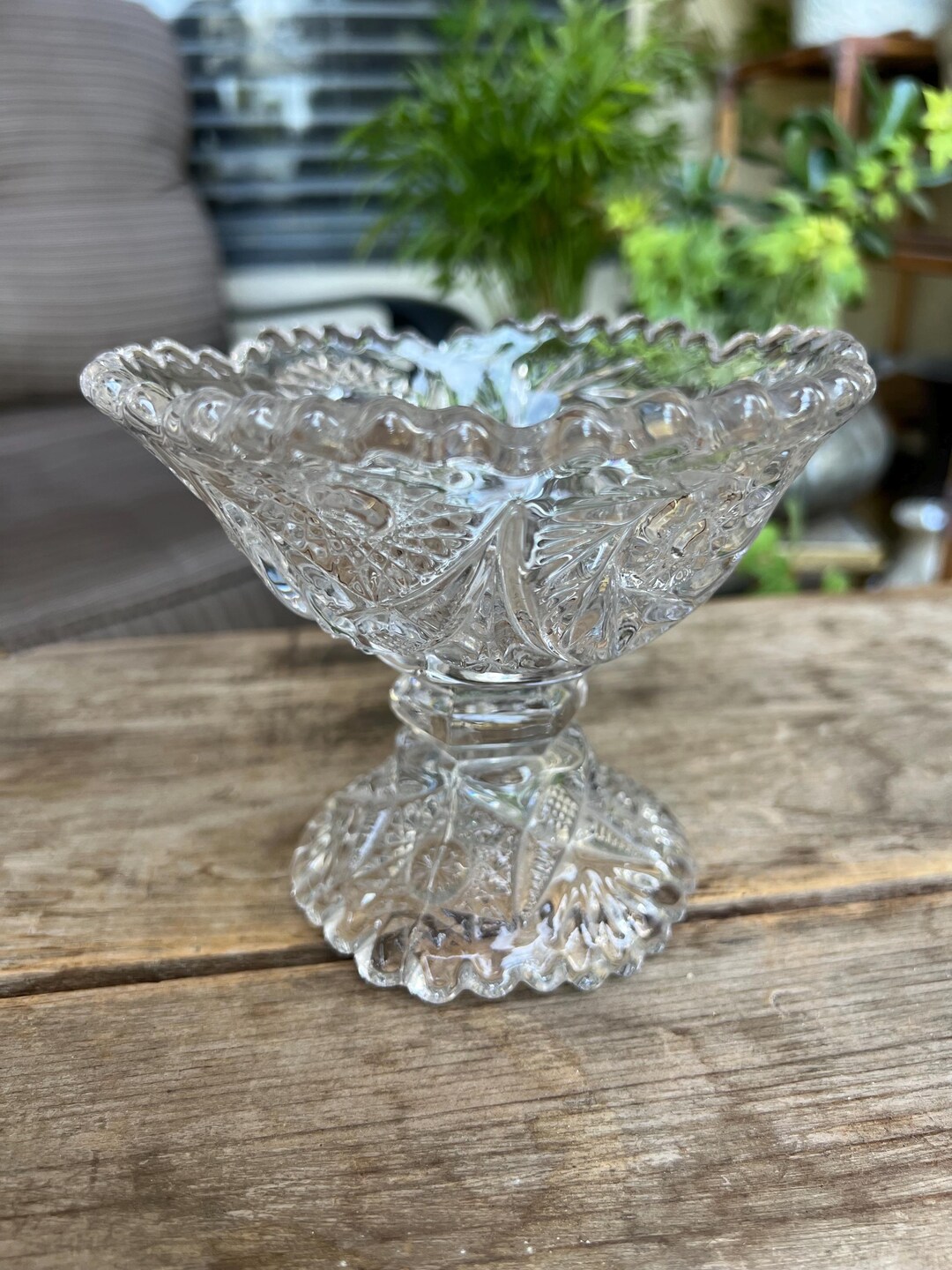 Small Crystal Pedestal Dish/bowl - Etsy