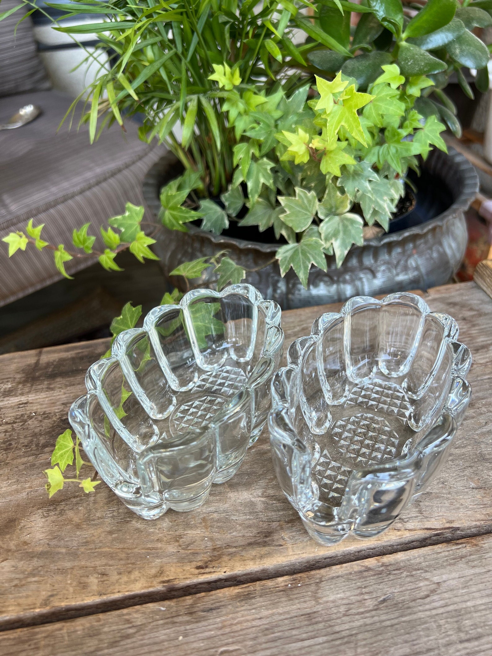 Pair of Vintage Princess House Glass Silverware Holders - Etsy