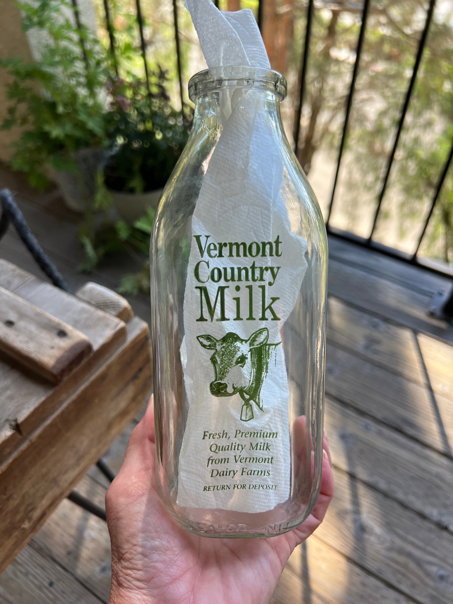 One Quart Glass Milk Jugs (2) - Etsy