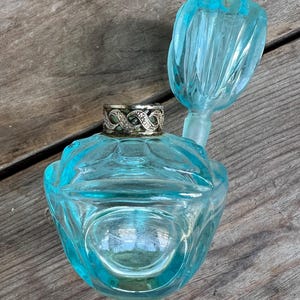 Vintage Aqua Blue Purfume Bottle - Etsy