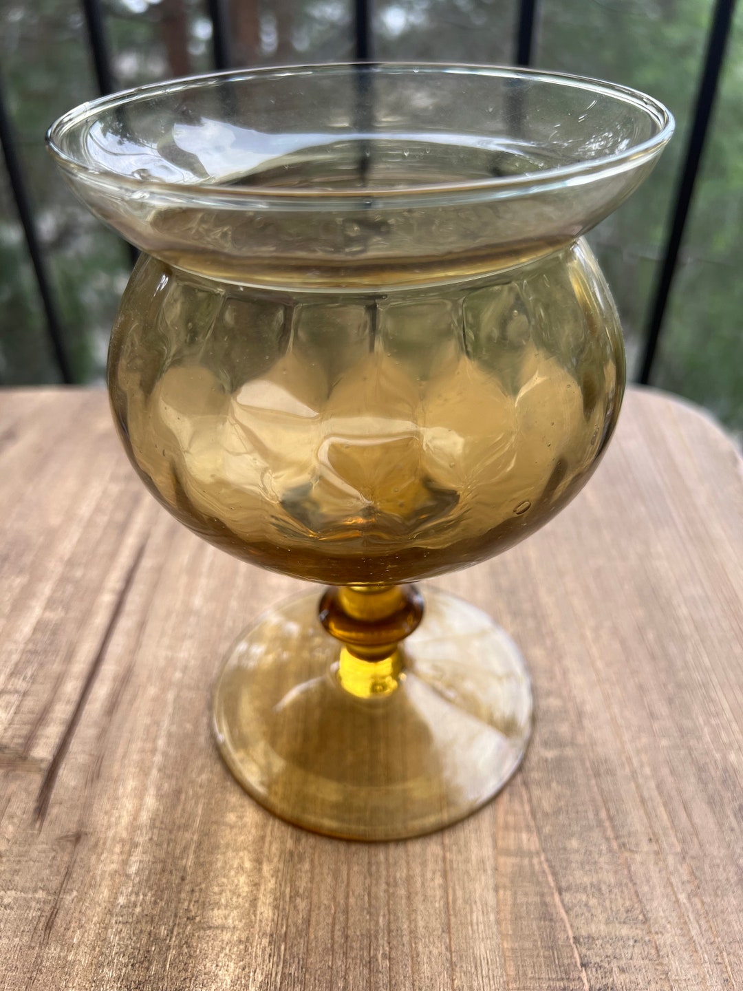 Mid Century Modern Empoli Amber Topaz Vase - Etsy