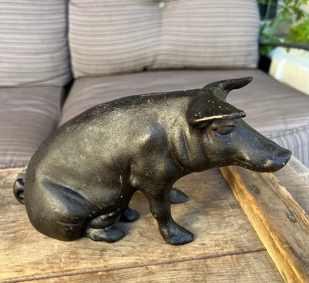 Rare Find! Vintage Cast Iron Pig, Piggy Bank - Etsy