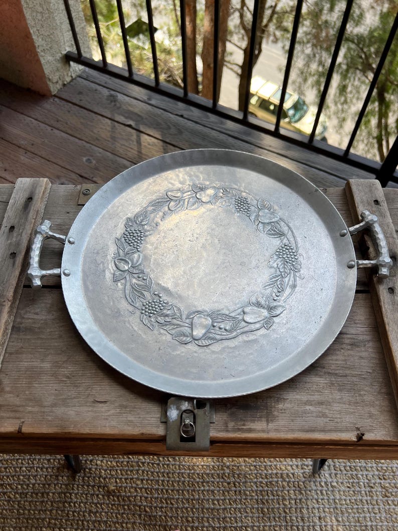Everlast Hand-forged Aluminum Tray With a Fruit and Floral Design - Etsy