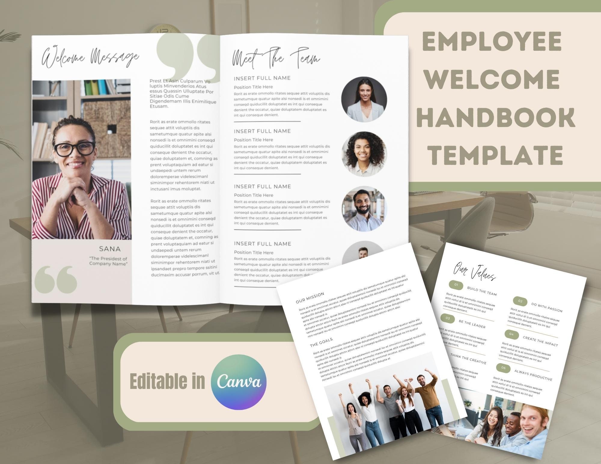 Company Handbook Template, HR Manual, New Employee Welcome Handbook - Etsy