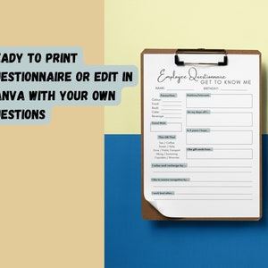 Employee Favourites Survey, Fillable PDF Survey, Customized, Editable ...