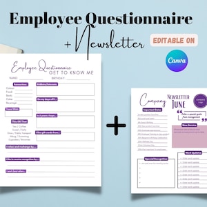 Employee Favourites Survey, Fillable PDF Survey, Customized, Editable ...
