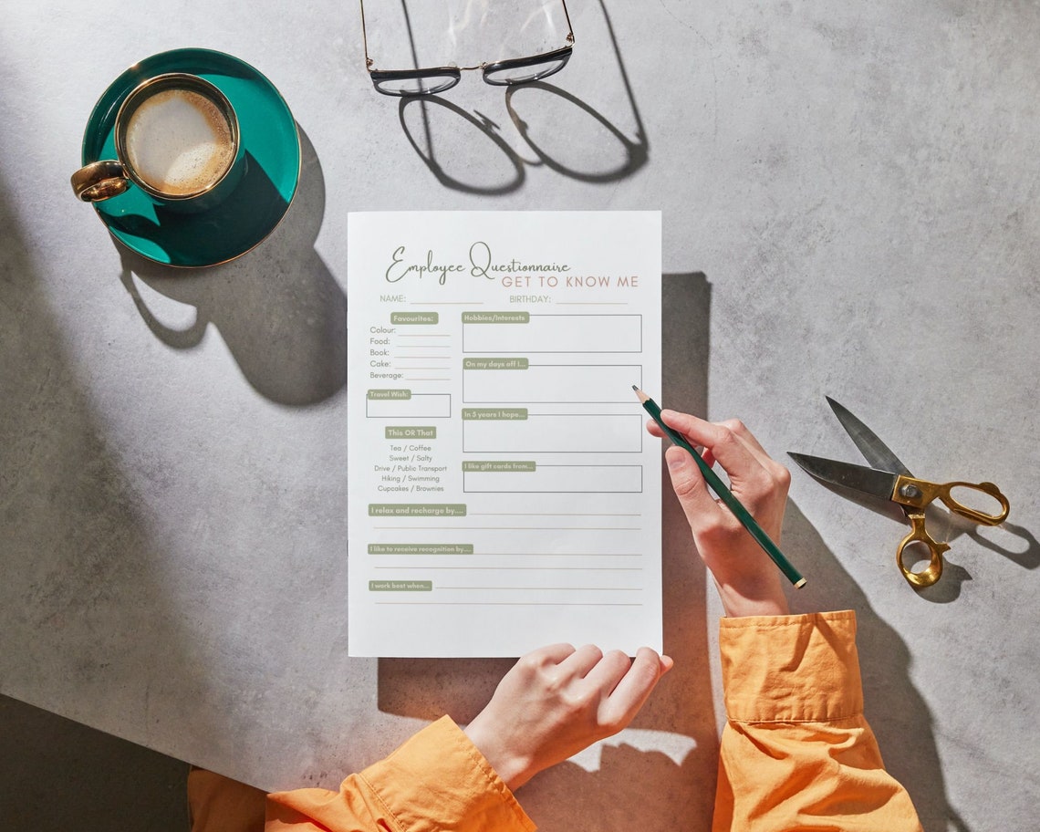 Employee Favourites Survey, Fillable PDF Survey, Customized, Editable ...