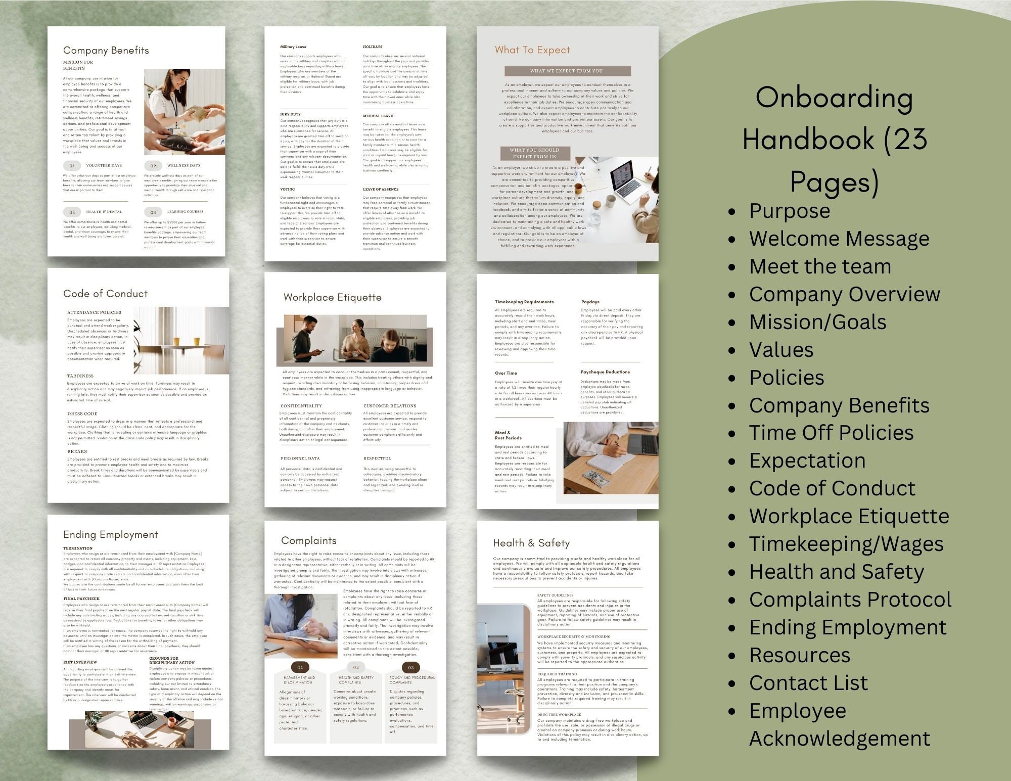 Employee Onboarding Template, HR Manual, New Employee Welcome Handbook ...
