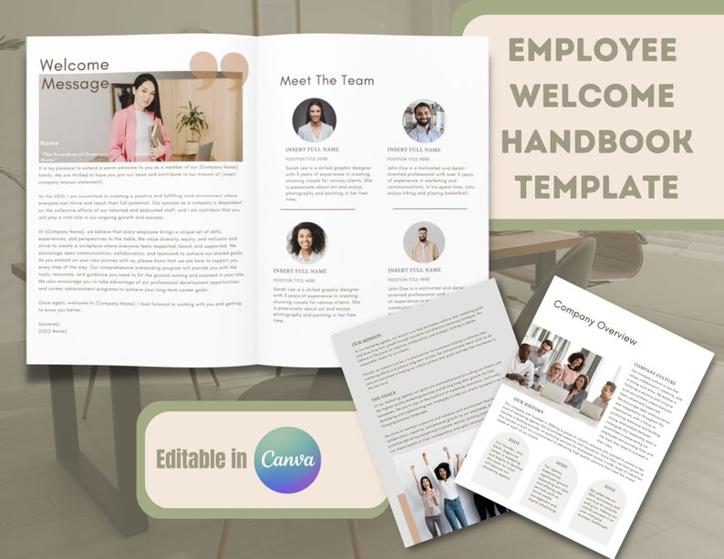 Employee Onboarding Template, HR Manual, New Employee Welcome Handbook ...