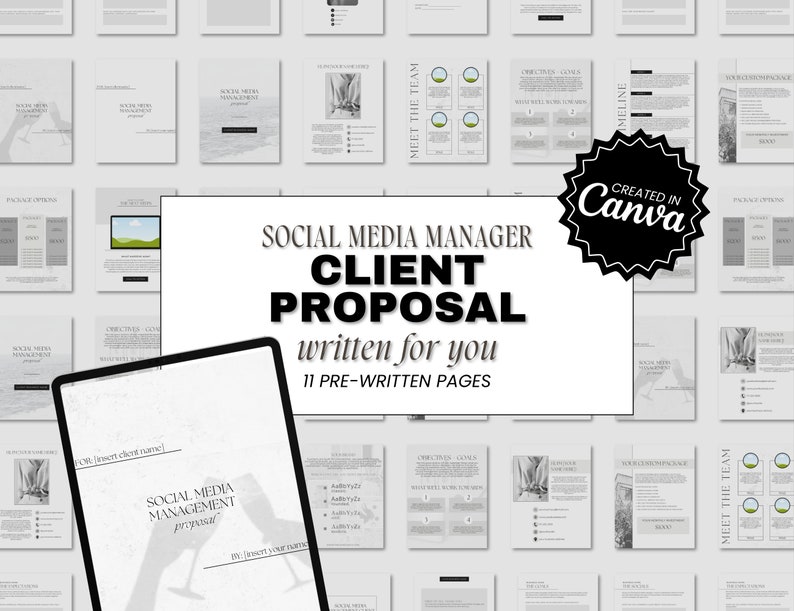 Social Media Manager Proposal Template | Canva Editable Template ...