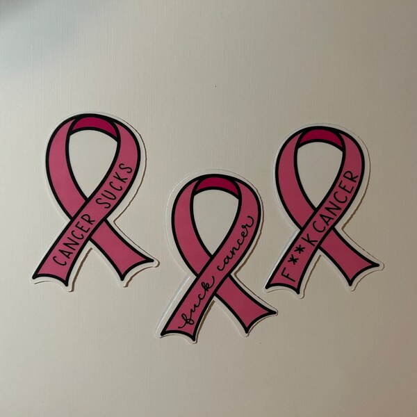 Cancer Ribbon Personalized Stickers - Etsy