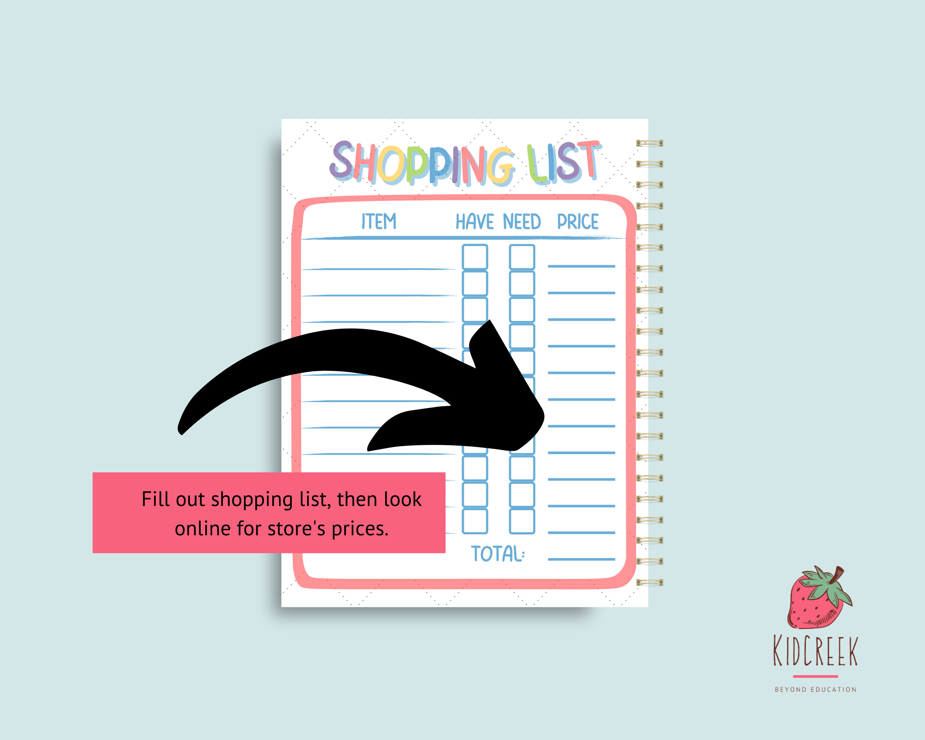 Meal Planning for Kids Printable Curriculum, Homeschool Learning, Life ...