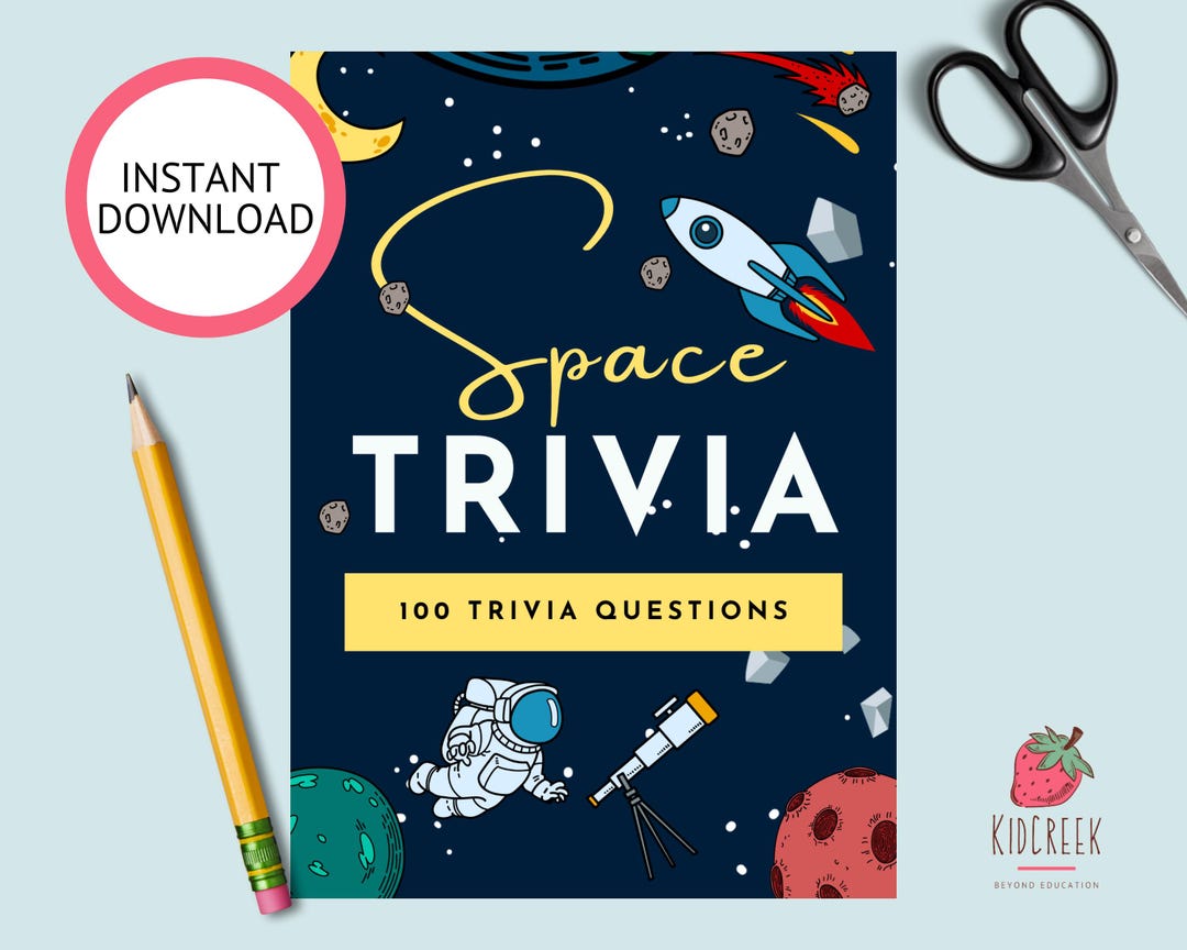 Printable Trivia Card Pack Space Facts 100 Educational Questions for ...