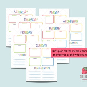 Meal Planning for Kids Printable Curriculum, Homeschool Learning, Life ...
