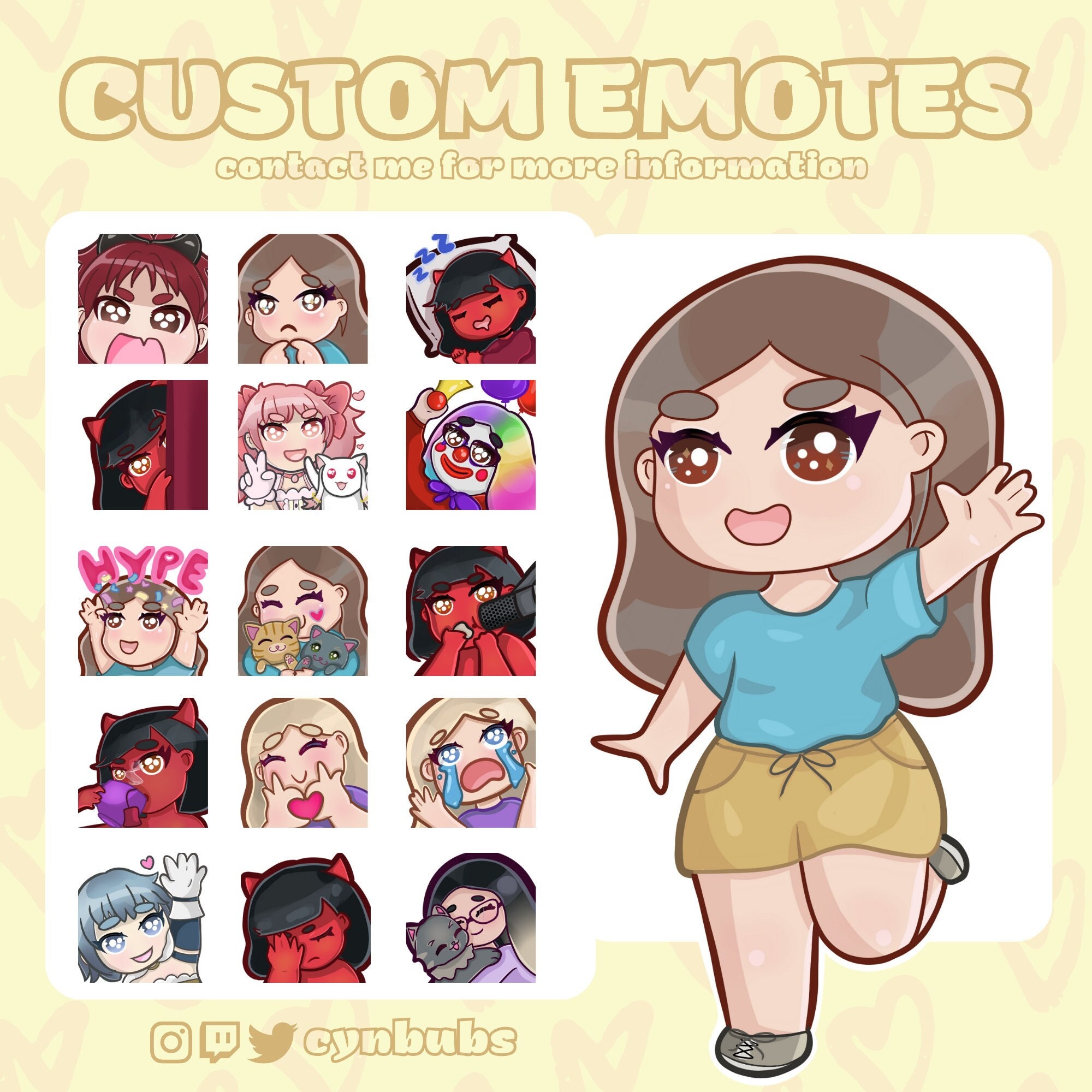 Custom Emote Commissions for Twitch, Discord, Youtube and More - Etsy