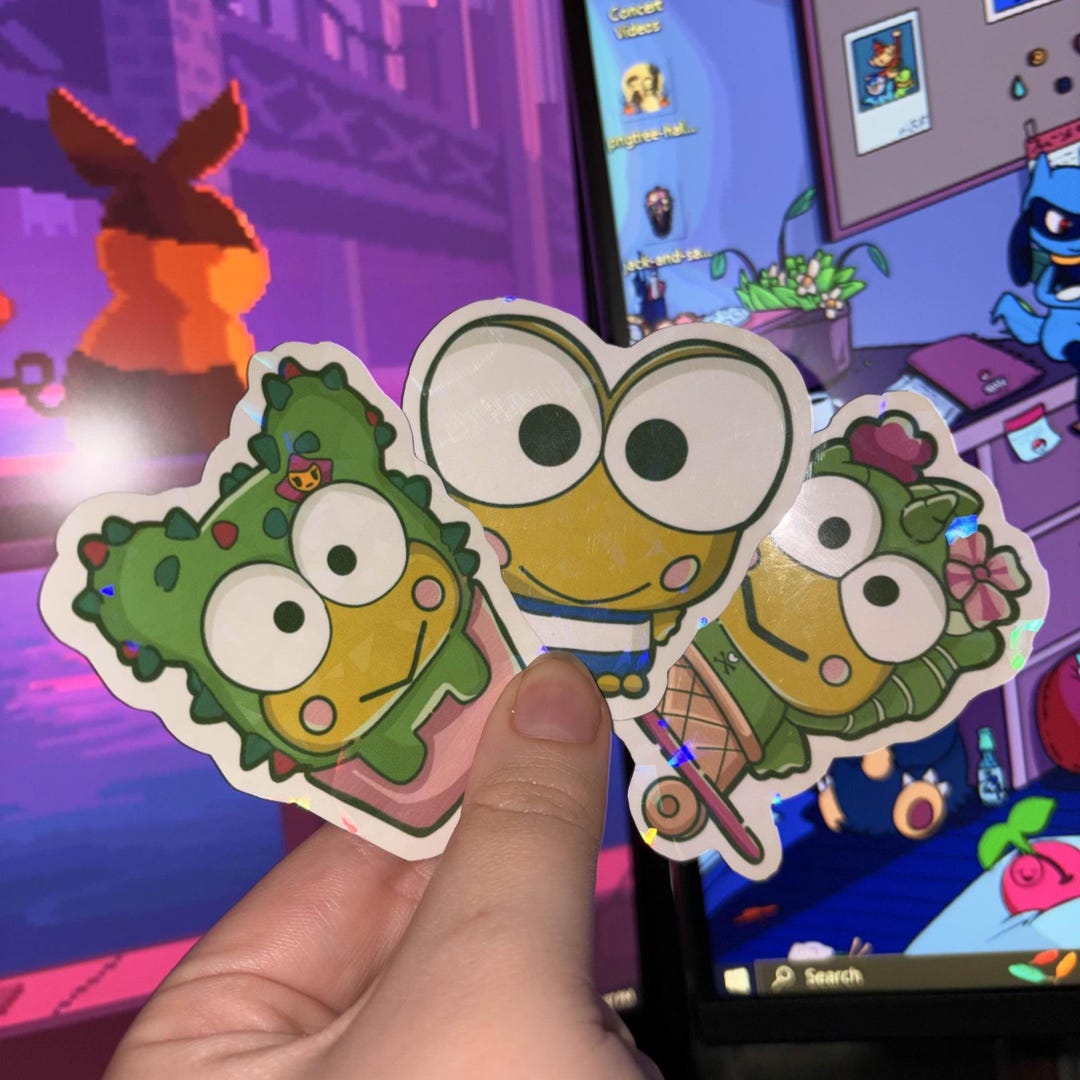 Keroppi Kawaii Stickers | Vinyl Waterproof Stickers - Etsy