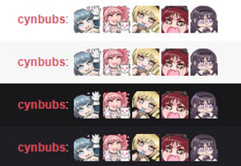 Madoka Magica Emotes - Instant Download - Ready to Use - Etsy