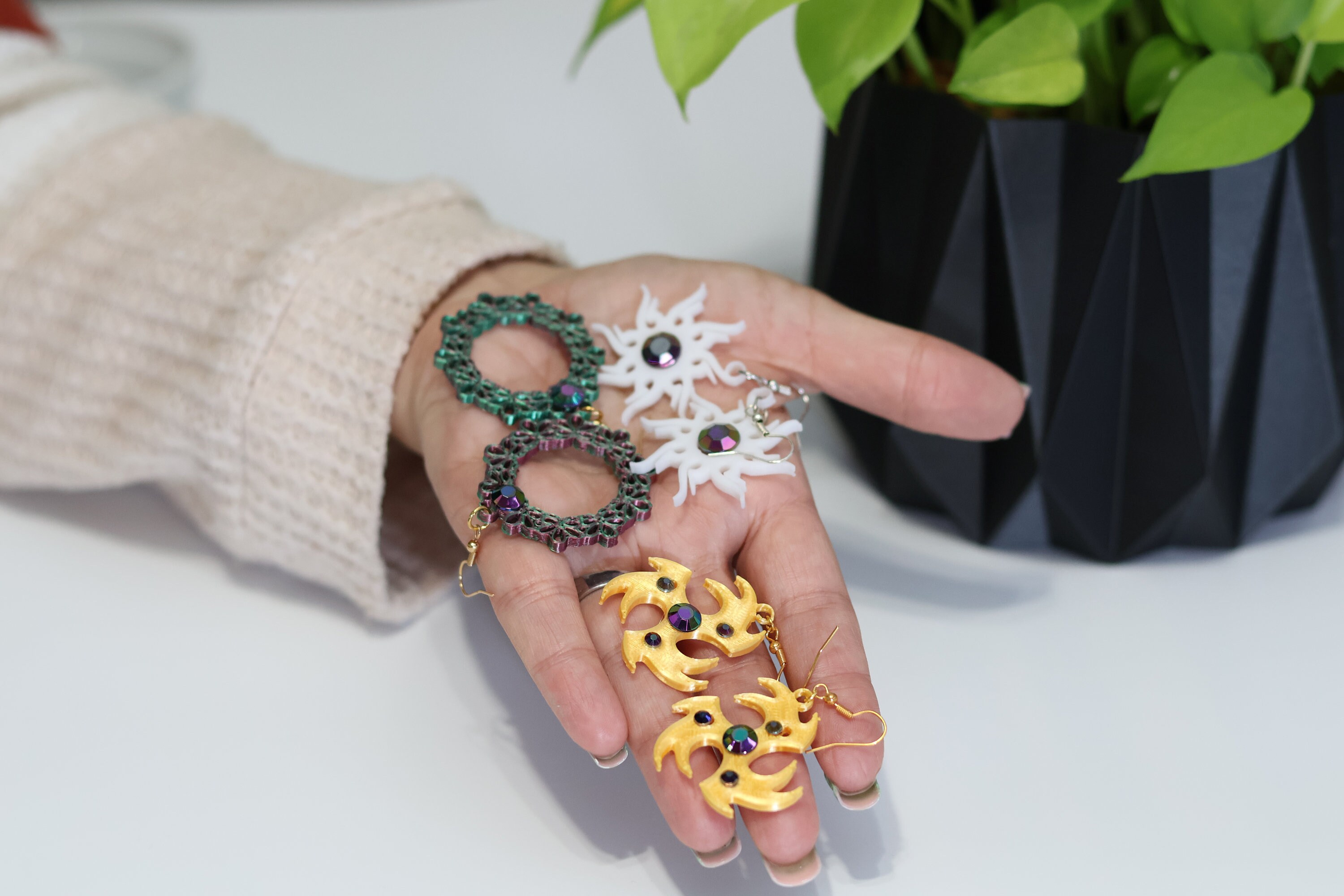 Unique 3D Earrings Beautiful Designs Set of 3. - Etsy