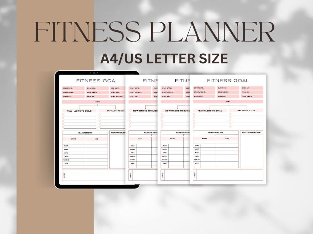 Fitness Planner, Printable Workout Planner Pages, Printable Workout Log ...