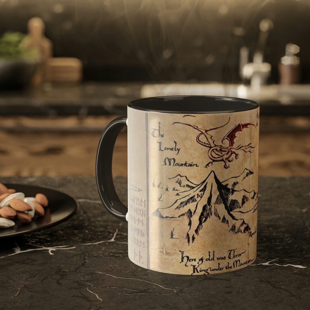 Lord of the Rings, Lonely Mountain Map Colorful Mugs, 11oz LOTR Mug ...