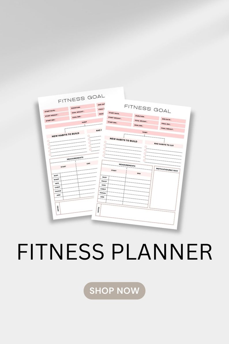 Fitness Planner Printable Workout Planner Pages Printable - Etsy