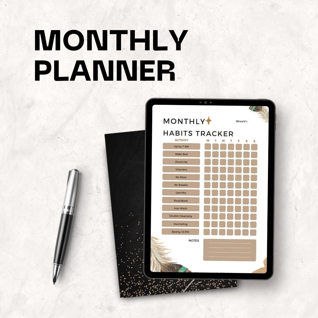 Monthly Productivity Planner Printable Monthly Organizer - Etsy