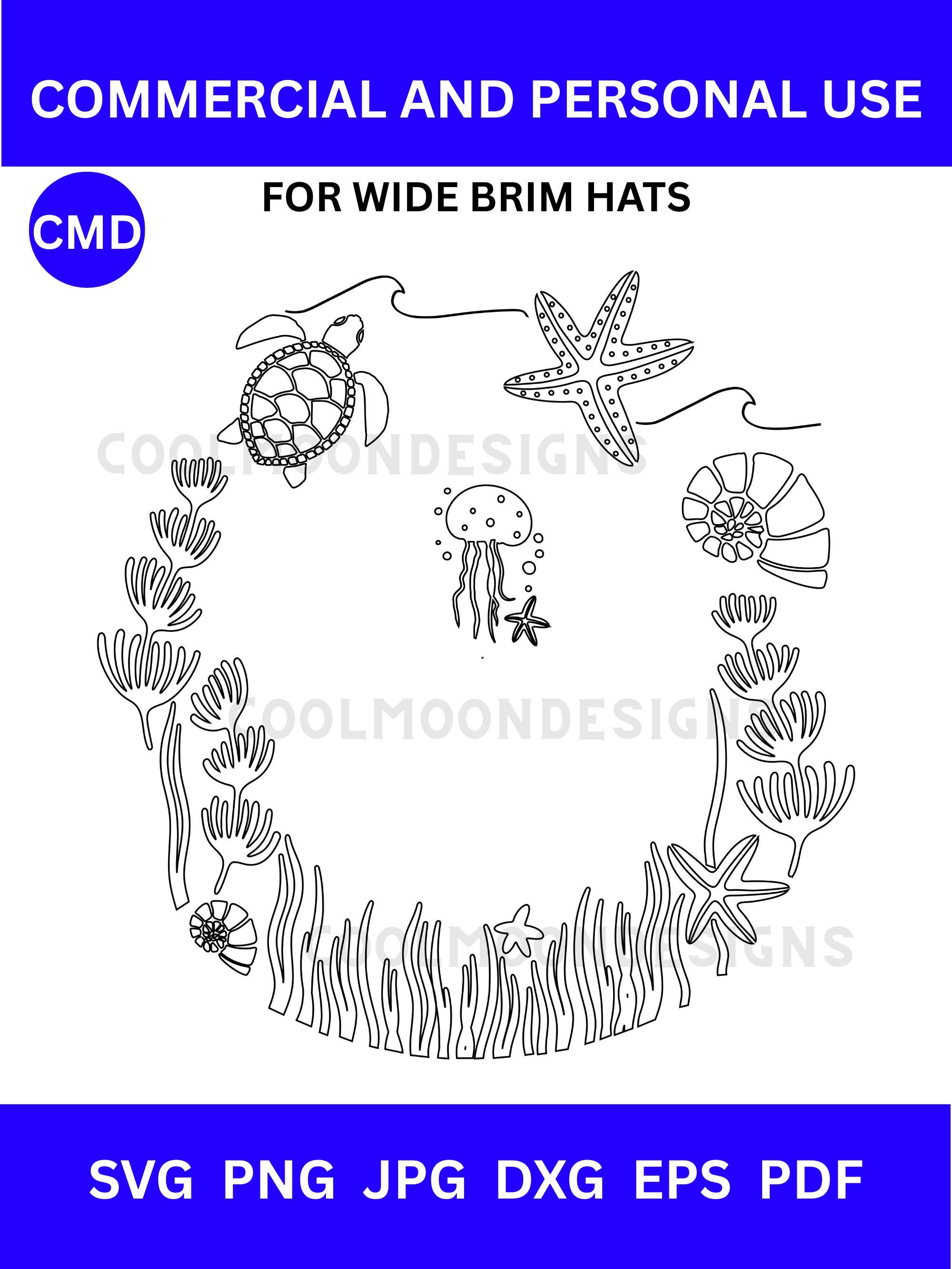 Under Sea Hat Burning Design, Ocean Theme Template, Turtle Starfish ...