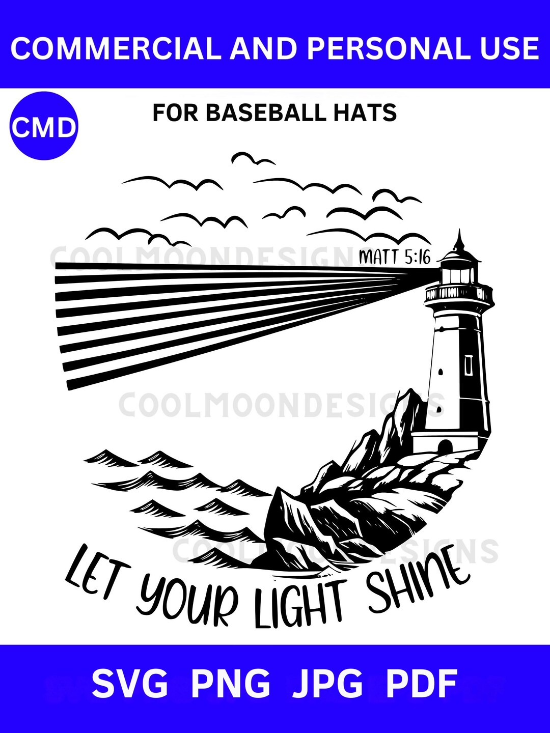 Shine Your Light Lighthouse Hat Burning Design | Christian Baseball Cap ...