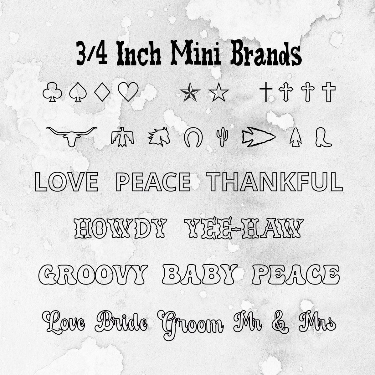 Traceable, Mini Brands for Hat Burning, Symbols and Phrases to Burn on ...