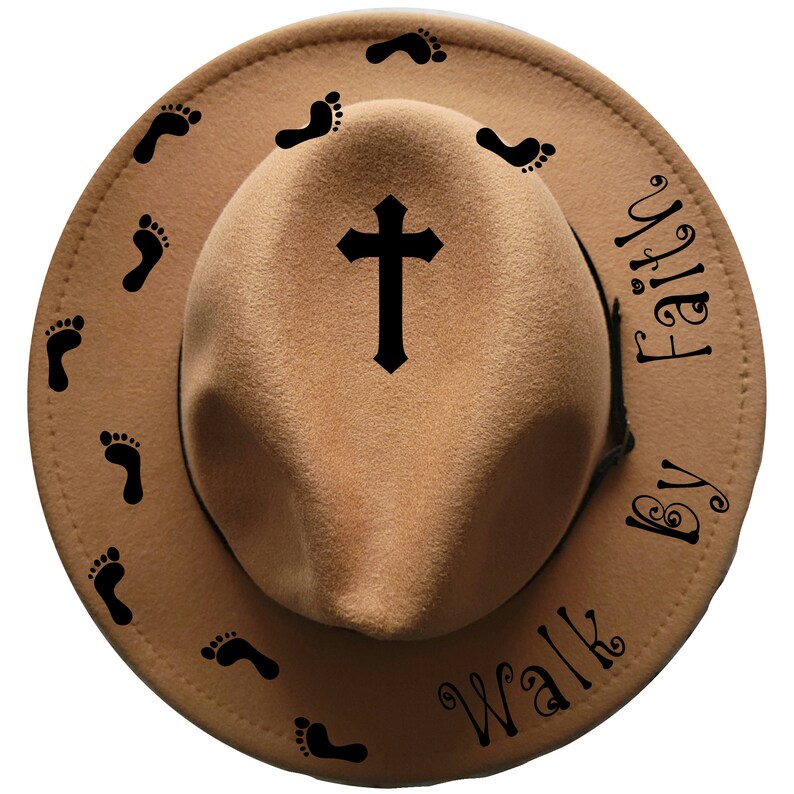 Walk by Faith Digital Design for Burning on Narrow Brim Hats, Svg, Png ...