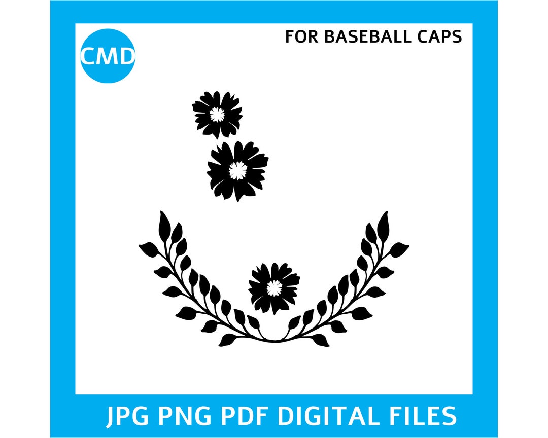 Flower Vine Baseball Hat Burning Design, DIY Ball Cap Burning Stencil ...