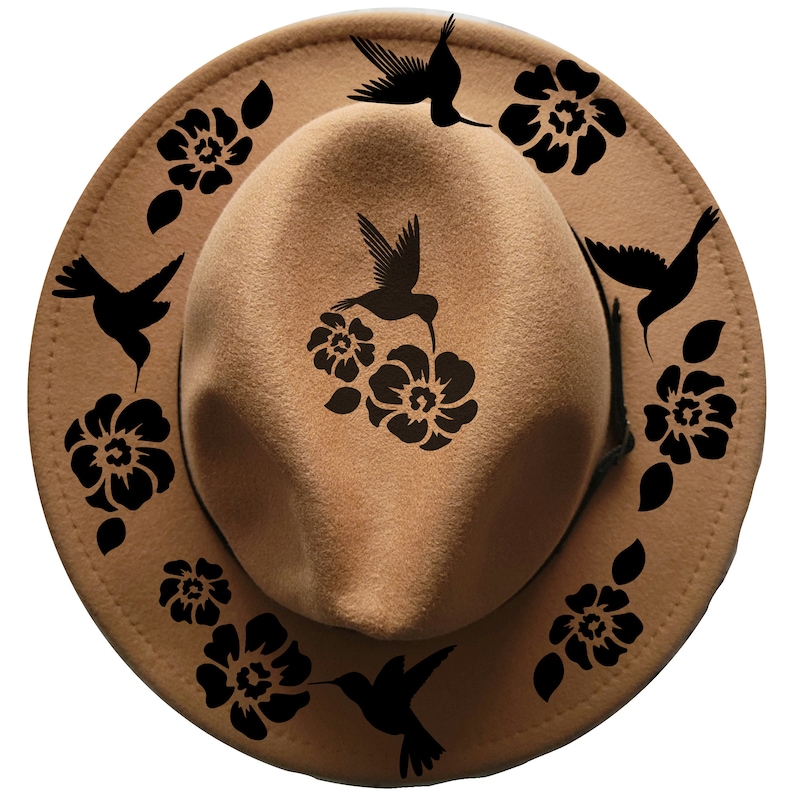 Stencils for Hat Burning SVG, Hummingbird Hat Burning Pattern, Narrow ...