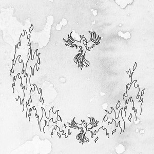 Traceable Hat Burning Design, Phoenix Fire Design Pattern, Print Trace ...