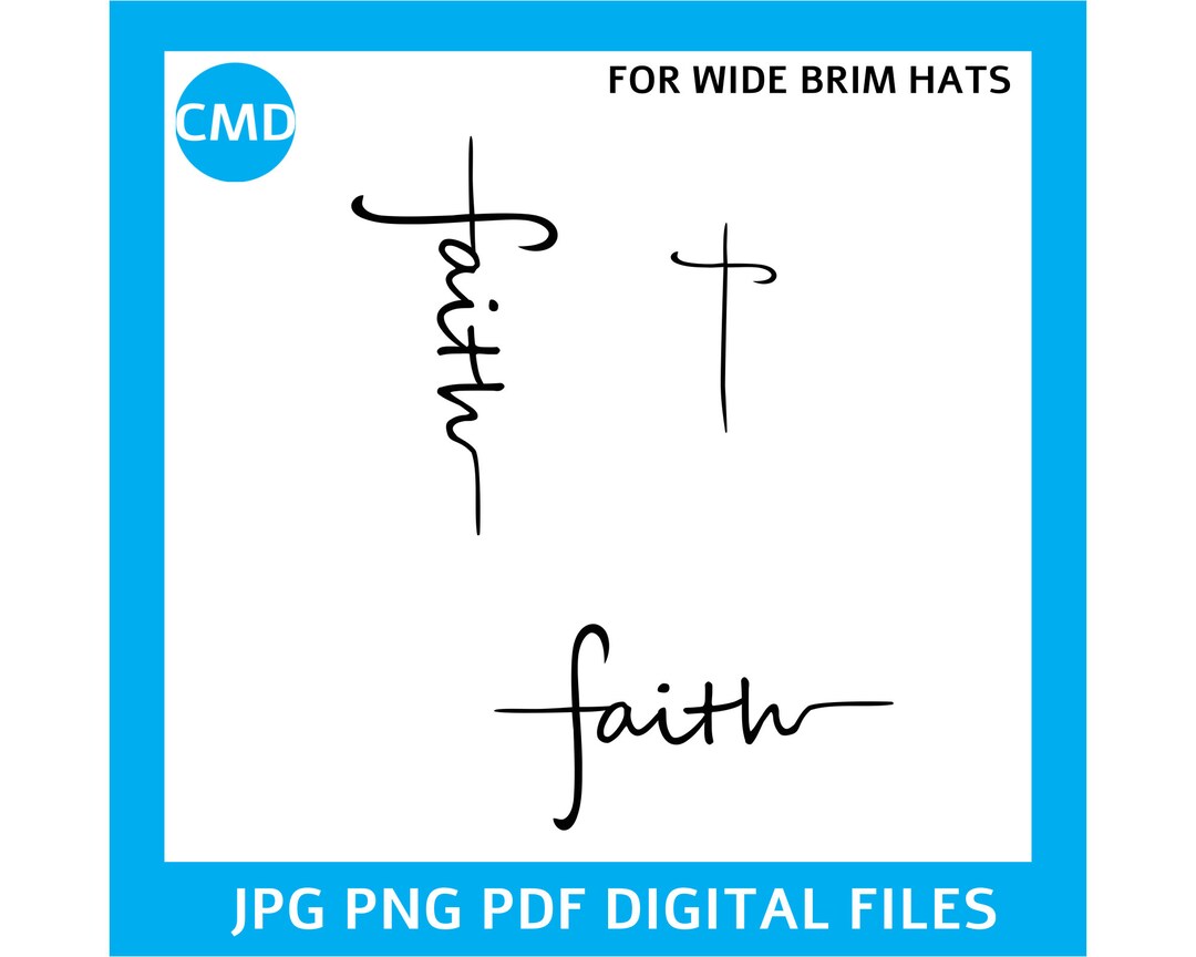 Faith Cross Hat Burning Design, Wide Brim Pattern, Christian Religious ...