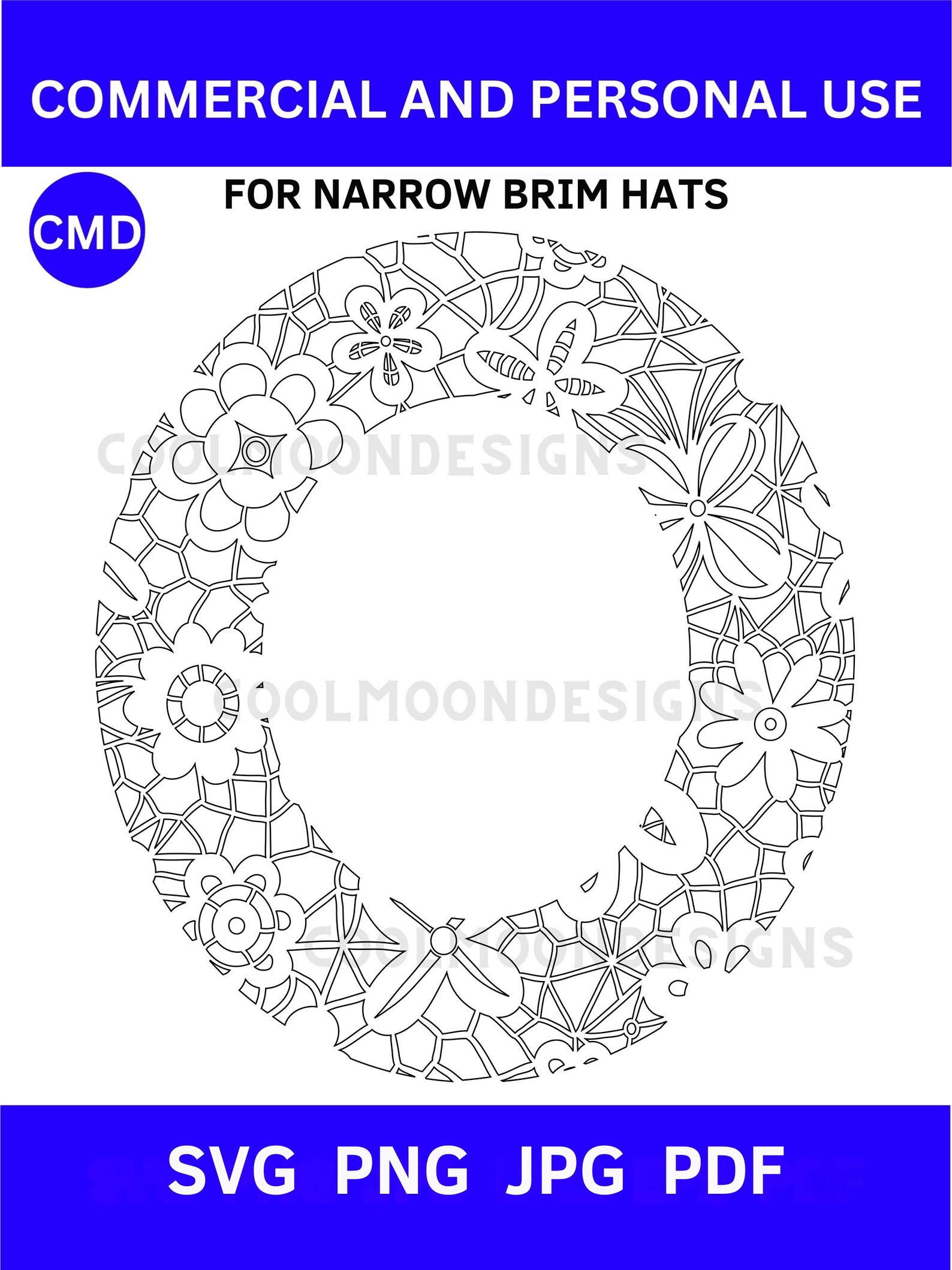 Lace Overlay Hat Burning Design, Lace Pattern, Narrow Brim Hats ...