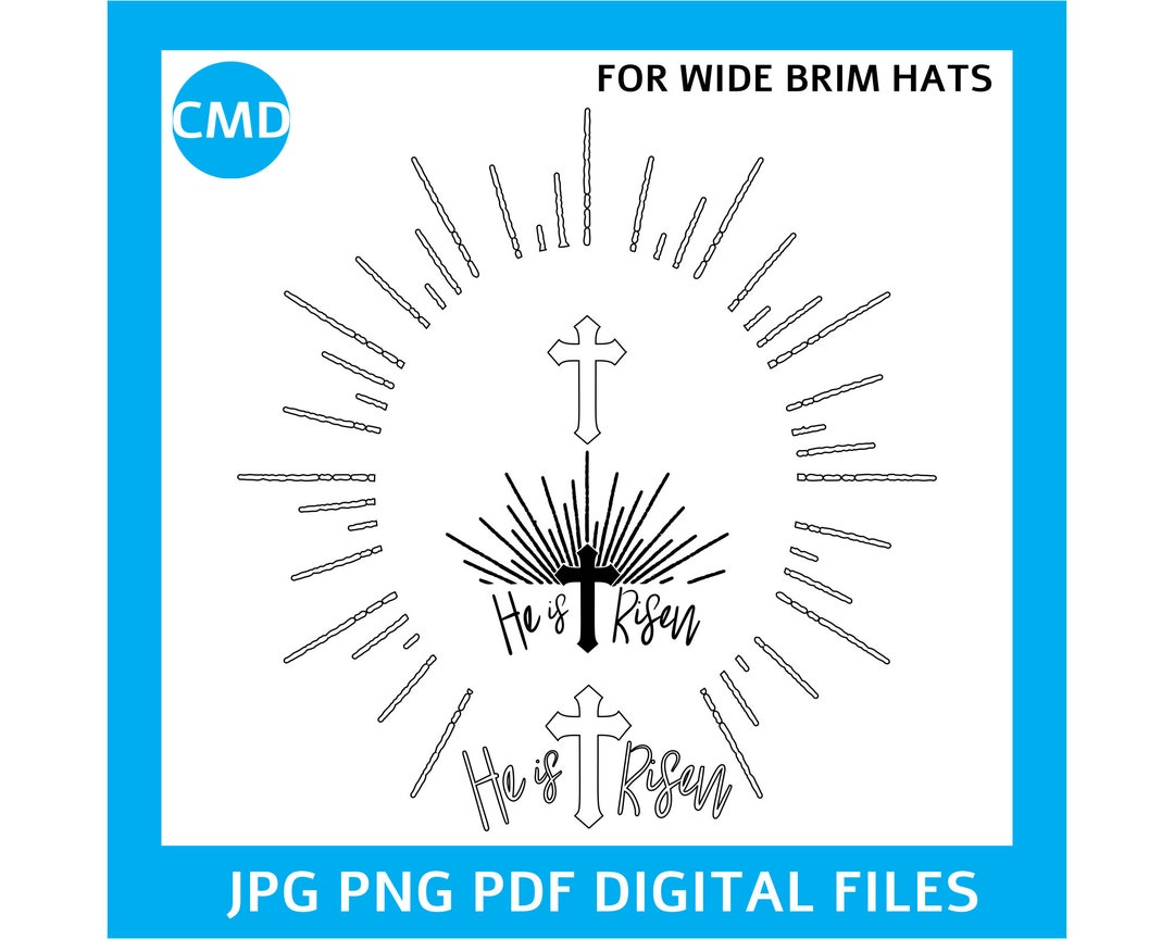 He is Risen Hat Burning Design, Christian Cross Starburst, Easter ...