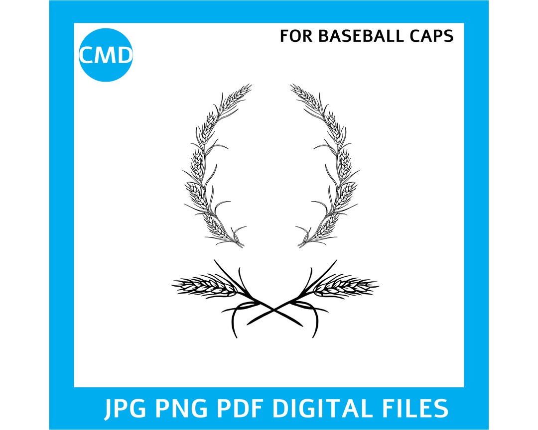 Wheat Baseball Hat Burning Design, Grain Sheaf Pattern, Rustic Wheat ...