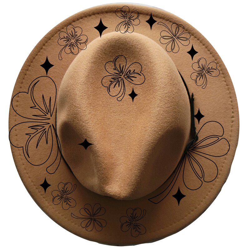 Traceable Hat Burning Design, Shamrock and Clover Pattern, Print Trace ...