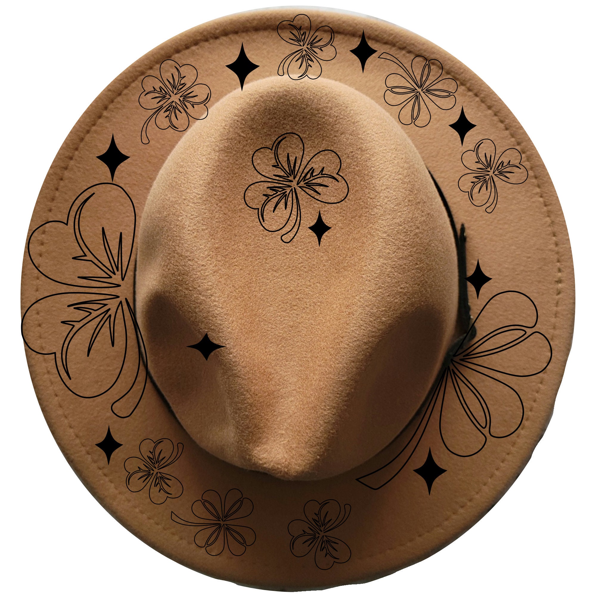 Traceable Hat Burning Design, Shamrock and Clover Pattern, Print Trace ...