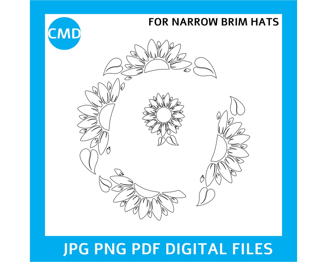 Sunflower Template Traceable Hat Burning Design, Trace and Burn Your ...