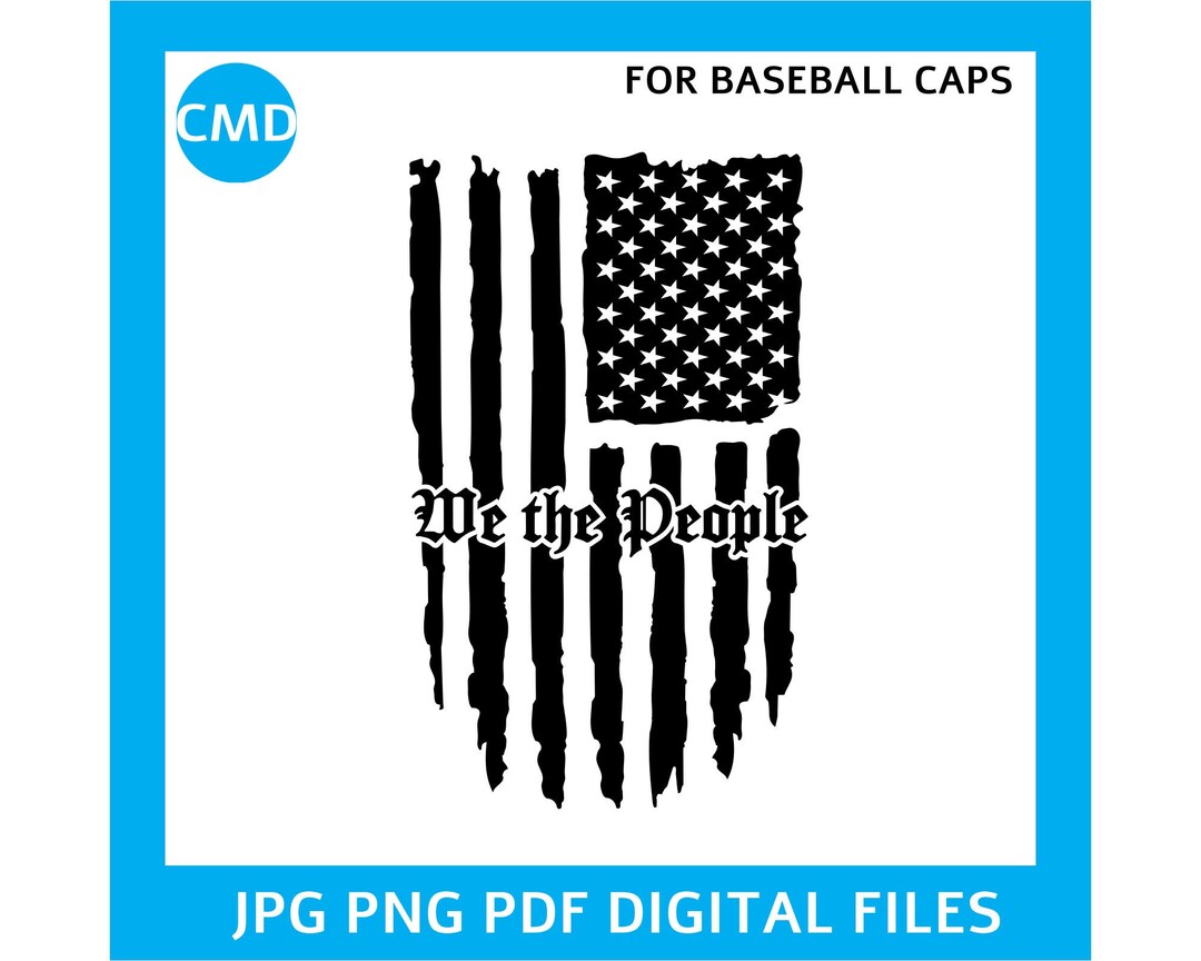 We the People Flag Baseball Hat Burning Design, Distressed Flag ...