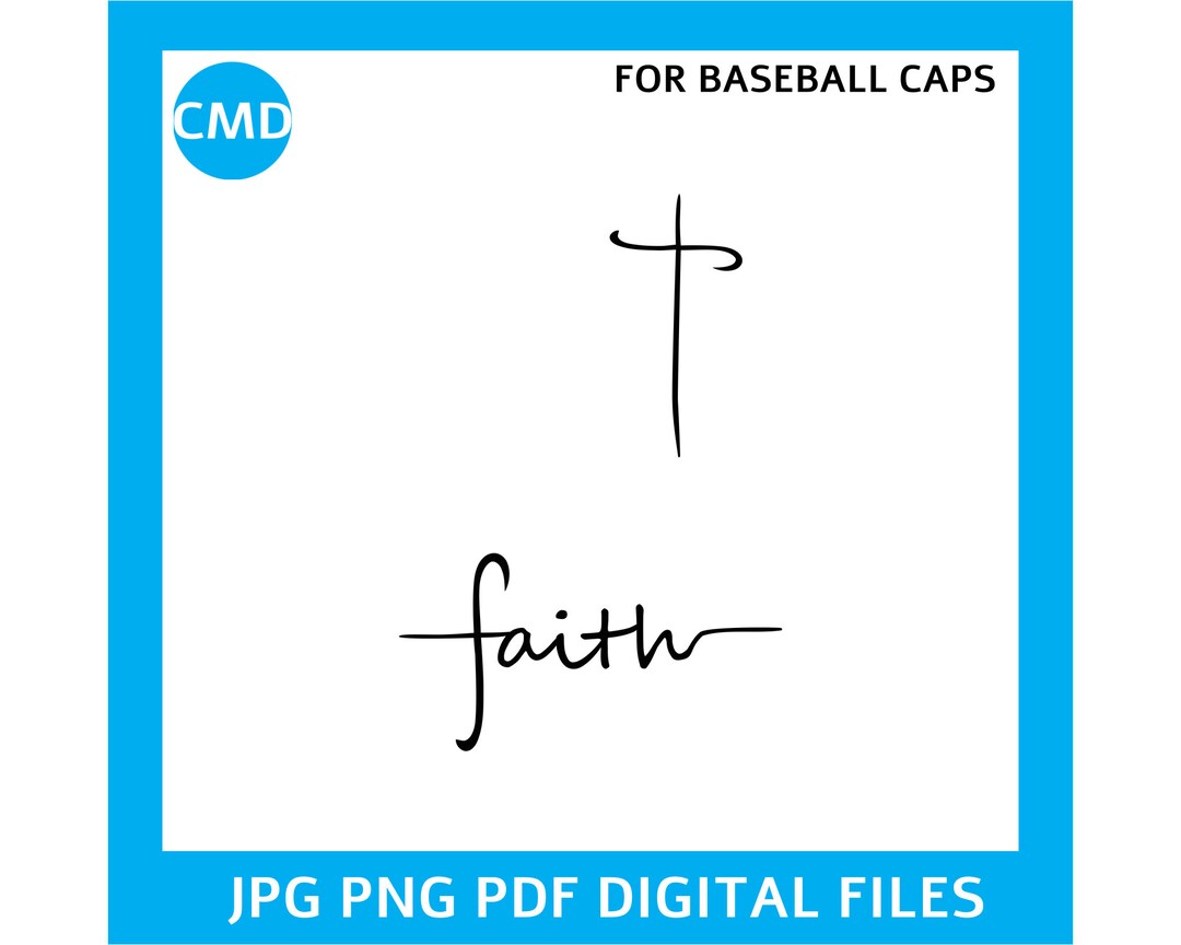 Faith Cross Baseball Hat Burning Design, Christian Cross Pattern ...