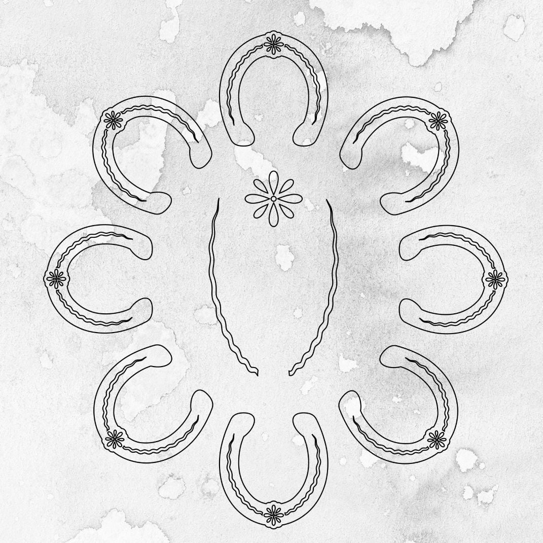 Traceable, Horseshoes Hat Burning Design, Western Template, Rustic ...