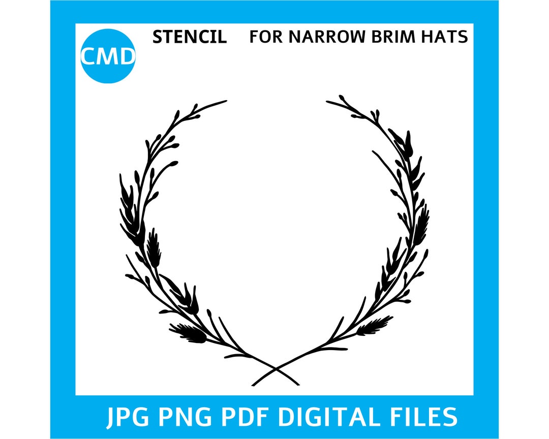 Wheat Stencil for Hat Burning, Hat Burning Design for Narrow Brim Hats ...