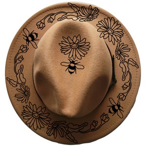 Traceable Hat Burning Design, Daisy Bee Design, Flowers, Print Trace ...