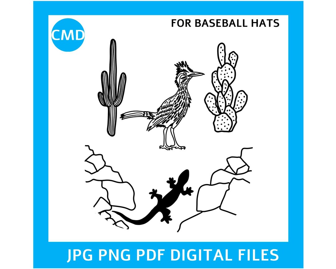 Cactus Desert Baseball Hat Burning Design Template, Desert Burning ...