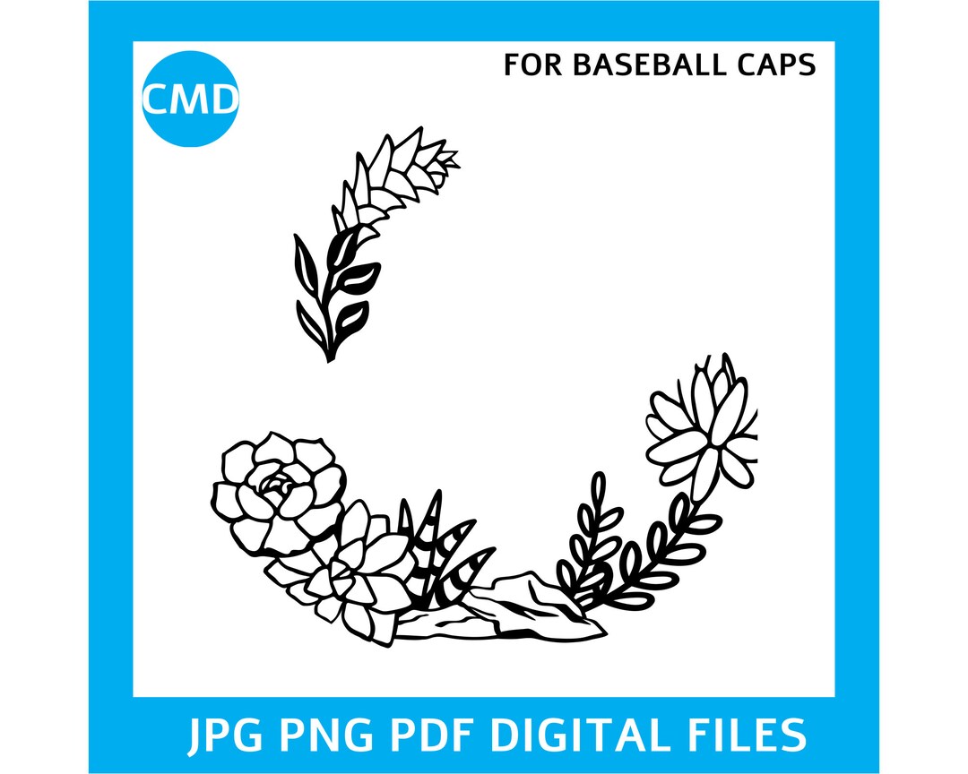 Succulent Baseball Hat Burning Design, Beautiful Plant Pattern, Plant ...