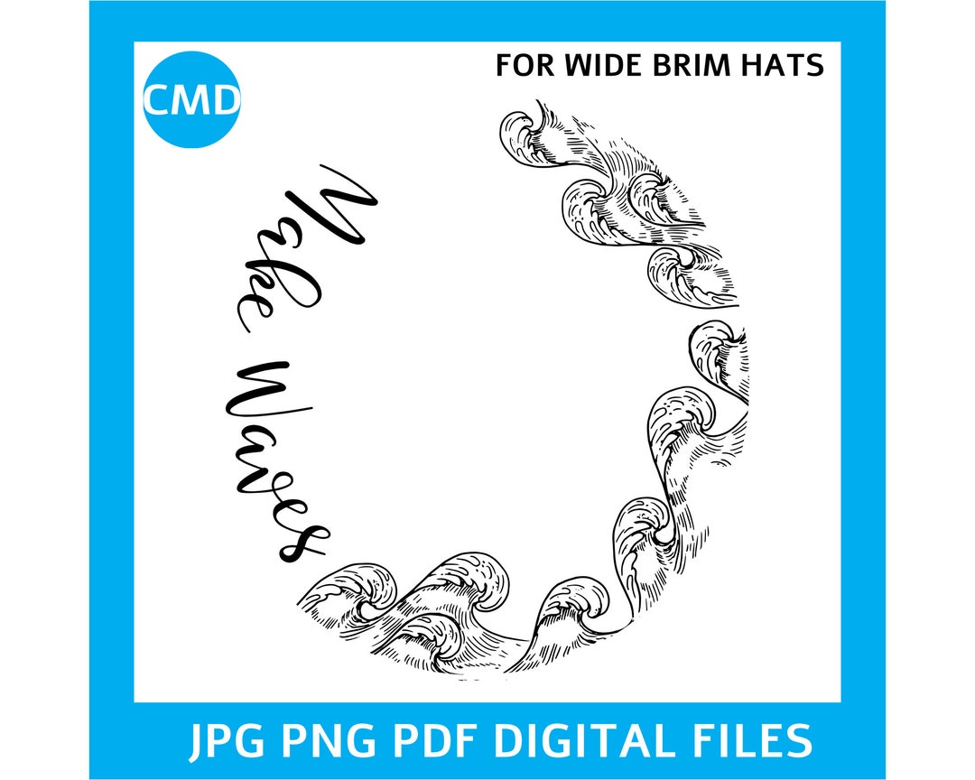 Make Waves Hat Burning Design, Ocean Wave Template, DIY Pyrography ...