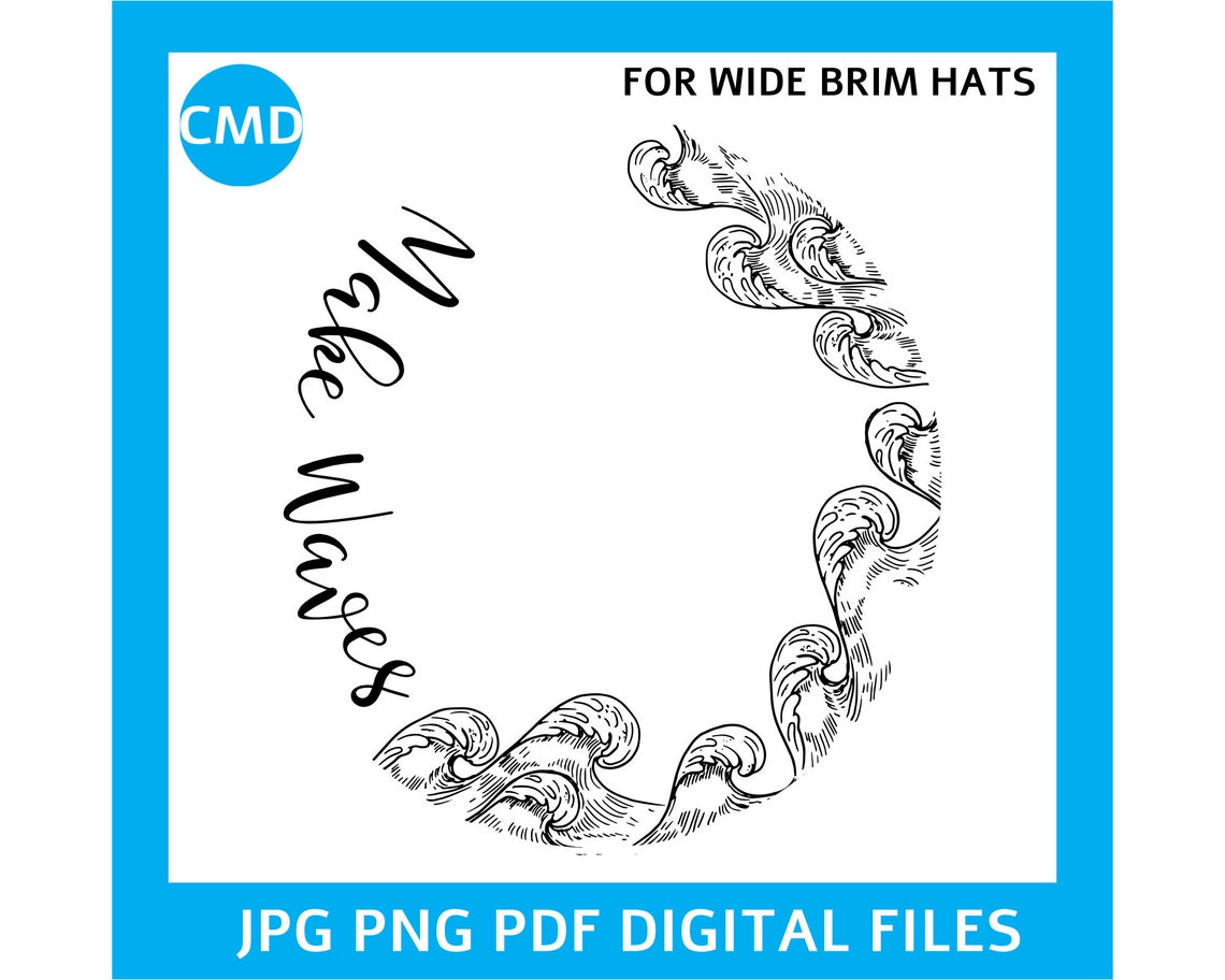 Make Waves Hat Burning Design, Ocean Wave Template, DIY Pyrography ...