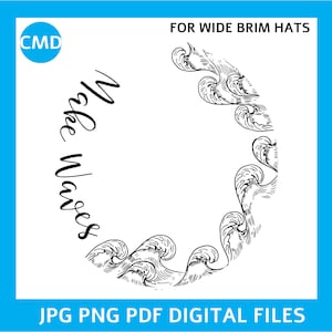 Make Waves Hat Burning Design, Ocean Wave Template, DIY Pyrography ...